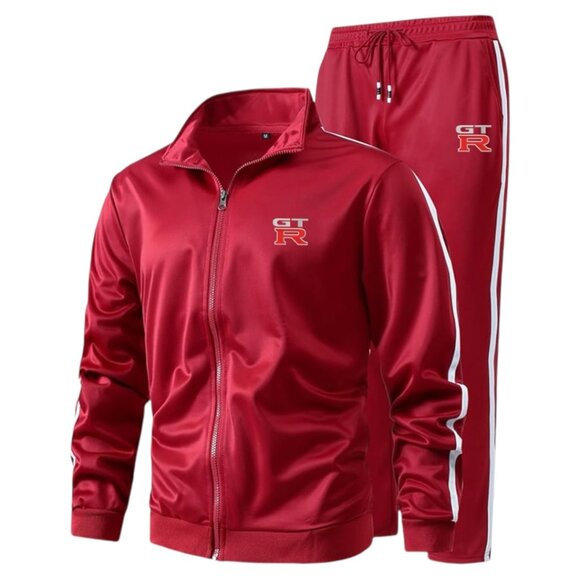 Shirts | Mens Nissan Gtr Car Logo Embroidered Tracksuit Burgundy | Poshmark